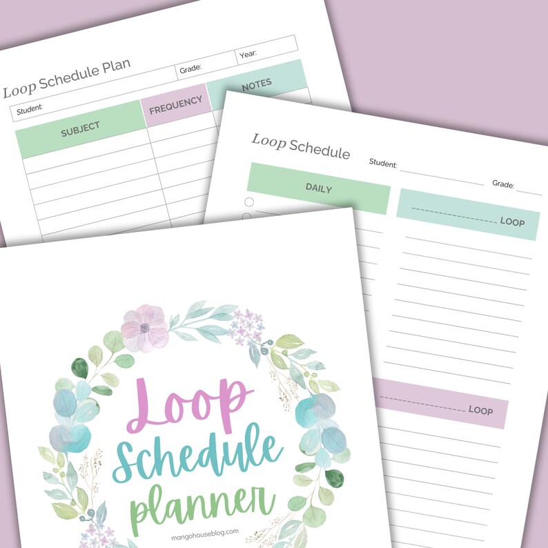 Loop Schedule Planner Printable, Homeschool Loop Schedule Planner, Loop ...
