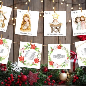 Advent Scripture Cards, Christmas Countdown Printable, Christmas Story ...