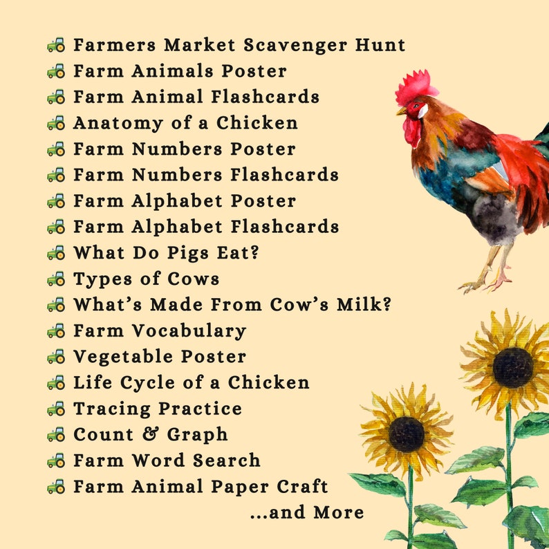 Farm Animals Unit Study, Farmactivity Bundle, Farm Learning, Farm ...