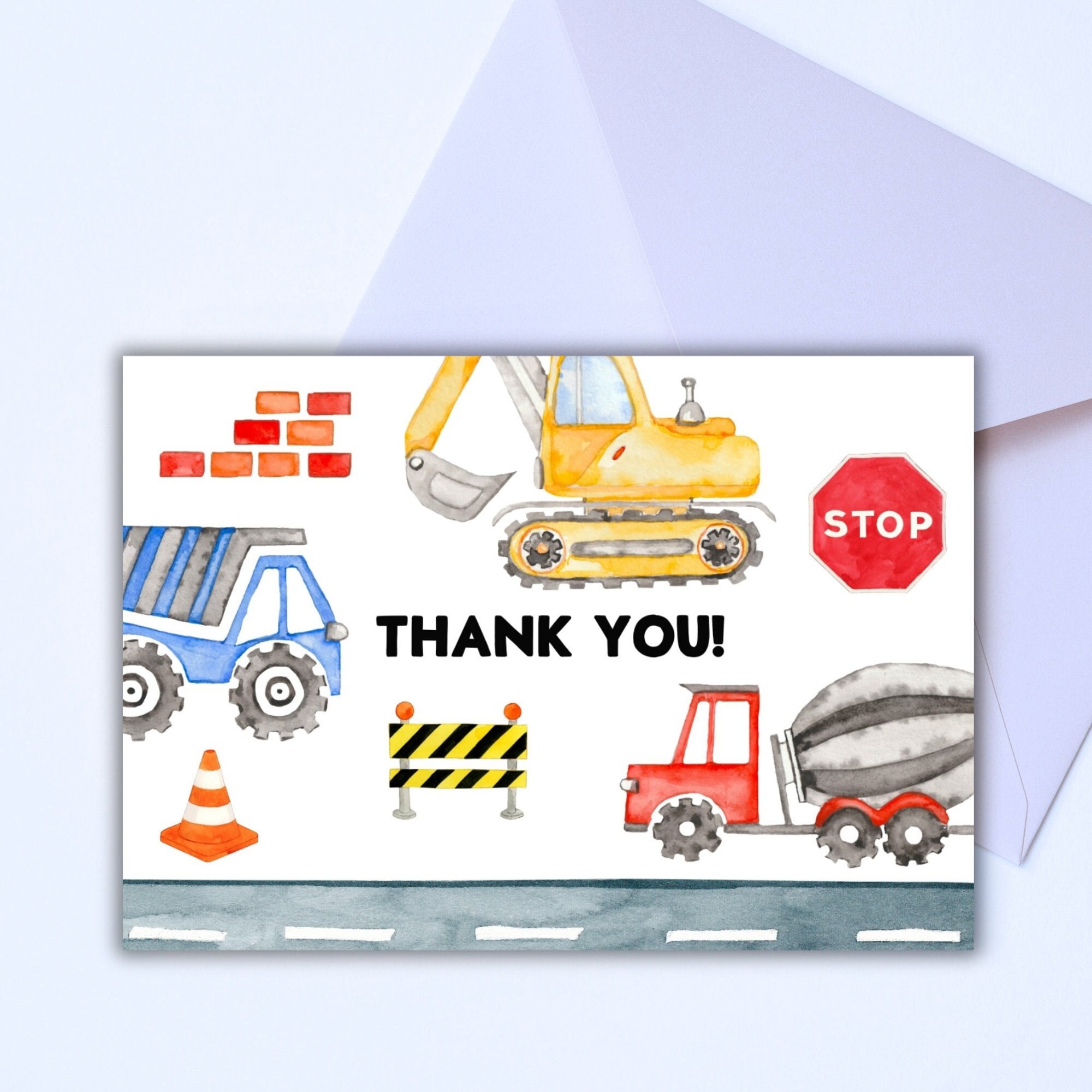 Editable Construction Thank You Card, Construction Thank You, Thank You ...
