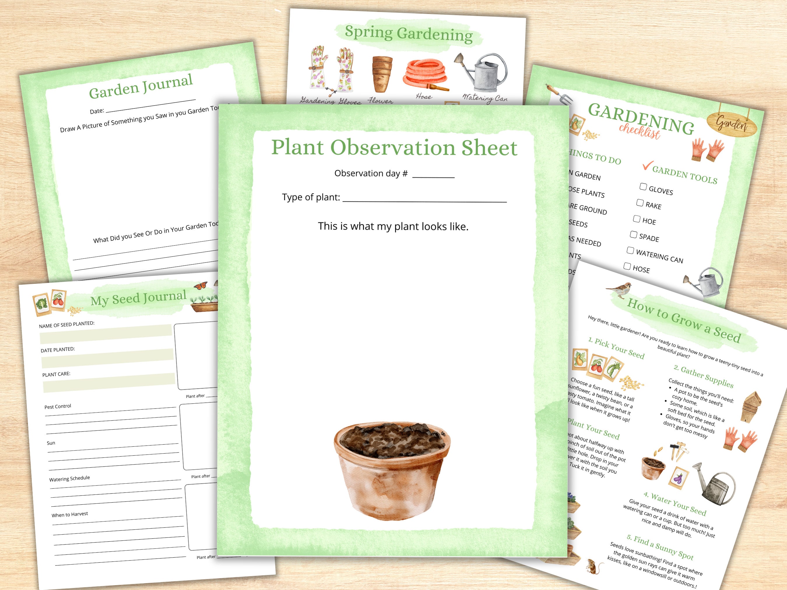Spring Gardening Journal Activity: Homeschool Printable (PDF) - Etsy