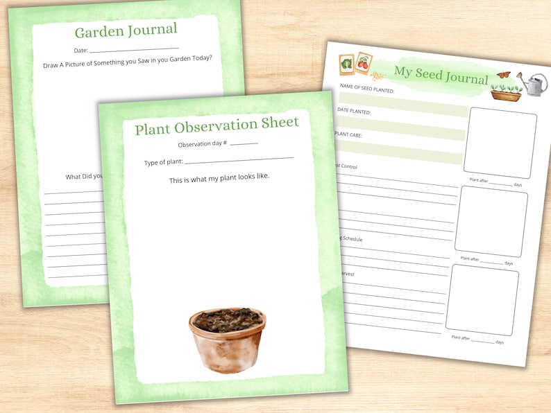 Spring Gardening Journal Activity: Homeschool Printable (PDF) - Etsy