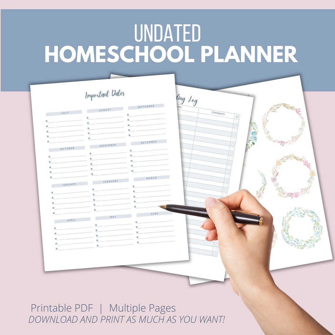 Homeschool Planner Printable, Homeschool Planner Bundle, Homeschool ...