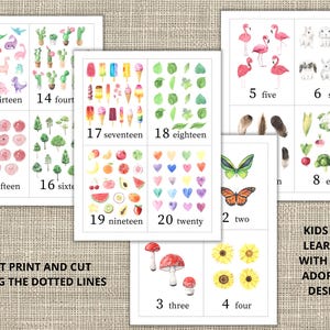 Number Flashcards, Numbers 1-20 Cards, Flash Cards, Preschool ...