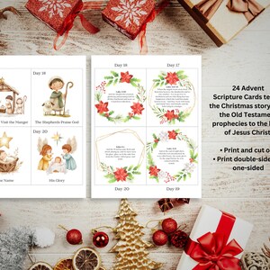 Advent Scripture Cards, Christmas Countdown Printable, Christmas Story ...