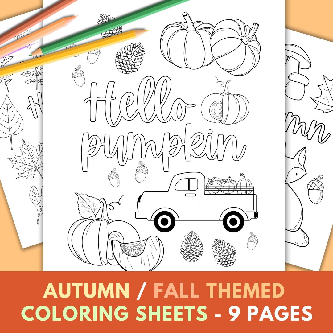 Autumn Fall Coloring Pages for Kids, Printable Coloring Sheets ...