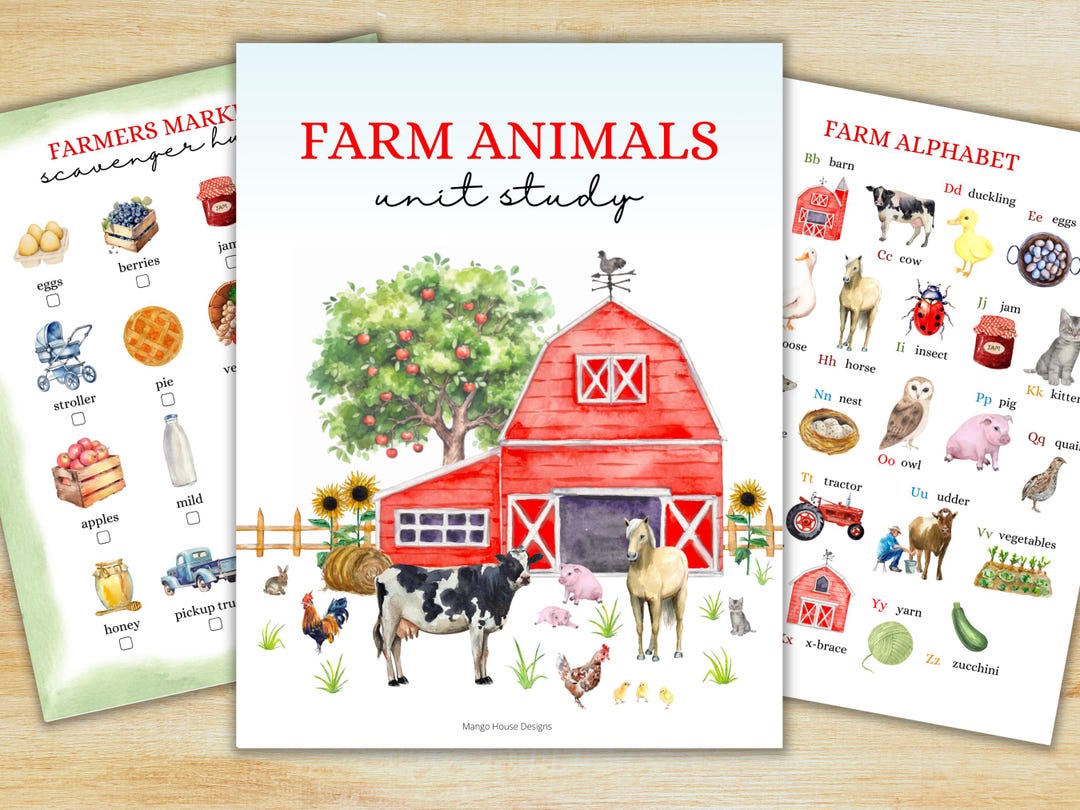Farm Animals Unit Study: Learning Activity Bundle (printable) - Etsy