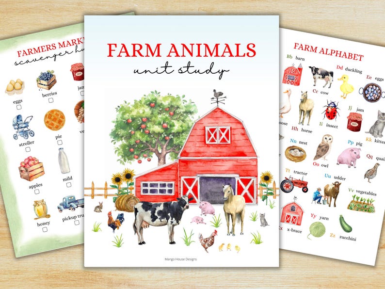 Farm Animals Unit Study, Farm Activity Bundle, Farm Learning, Farm ...