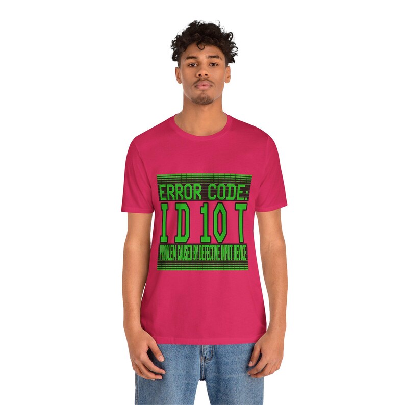 Error Code ID10T Unisex Jersey Short Sleeve Custom T Shirt - Etsy