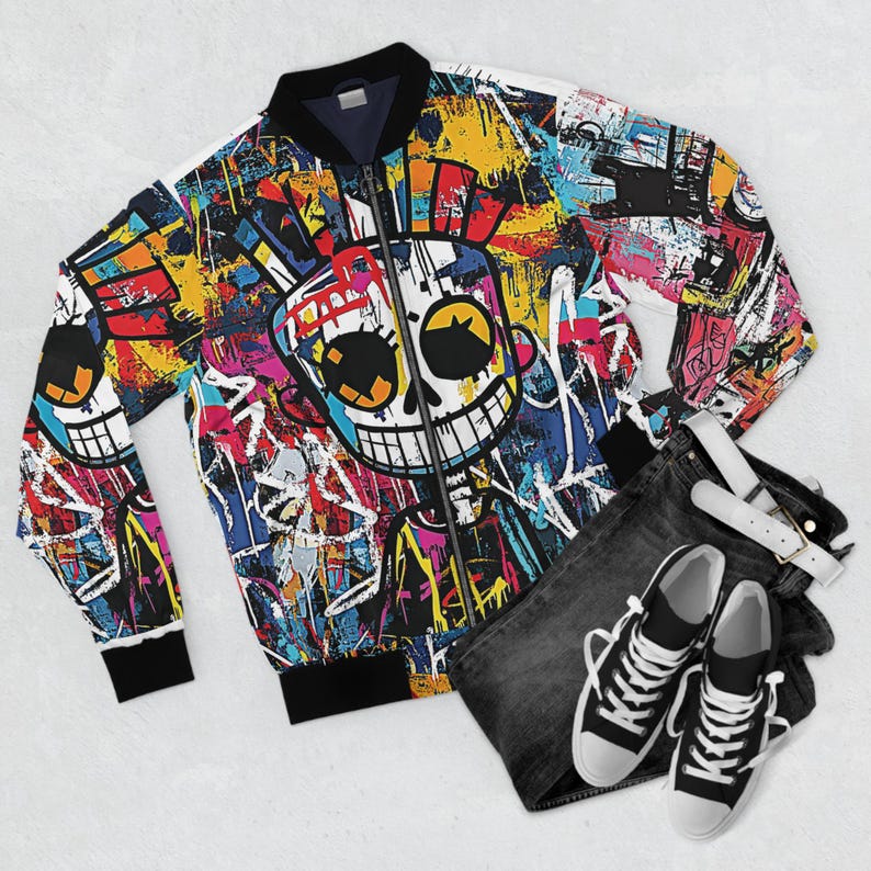 Abstract Graffiti Bomber Jacket, Colorful Street Art Outerwear - Etsy