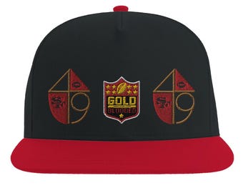 Gold Blooded SF Niners Inspired Flat Bill Cap | Black/red - Etsy