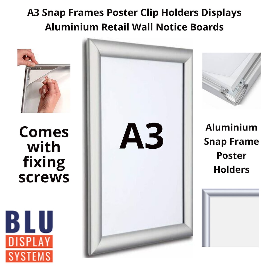 A3 Silver Mitred Corner Snap Frame Retail Poster Display / Frame - Etsy