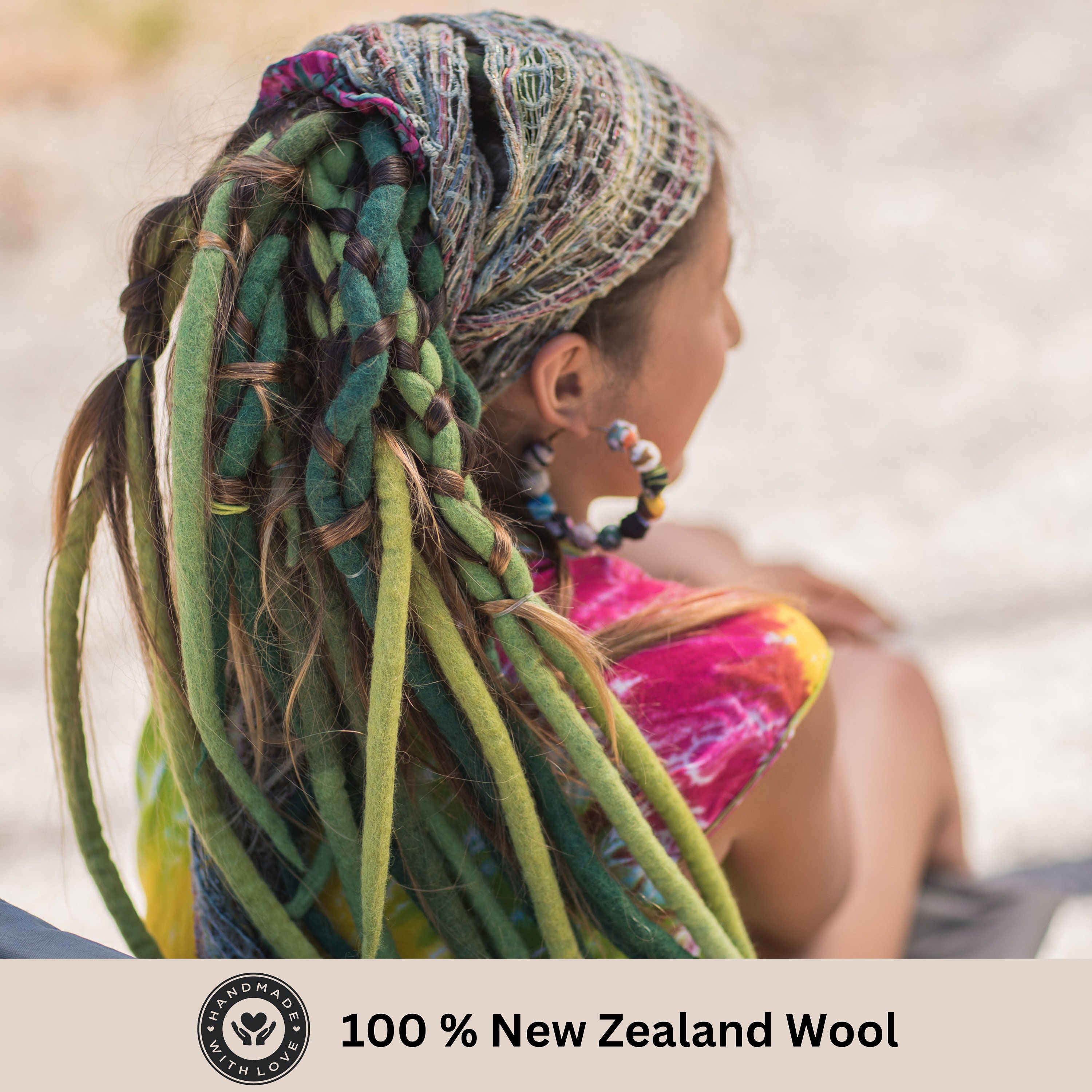 Wool Dreads Ombre Double Ended Dreads Wool Dreadlock Extensions Wool ...