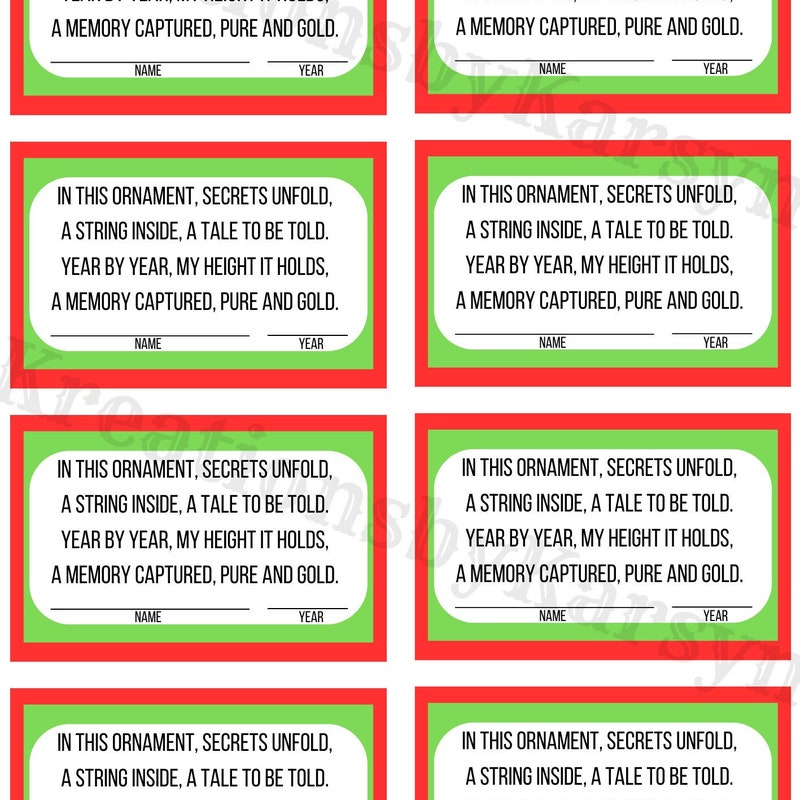 Height Poem Ornament - Etsy