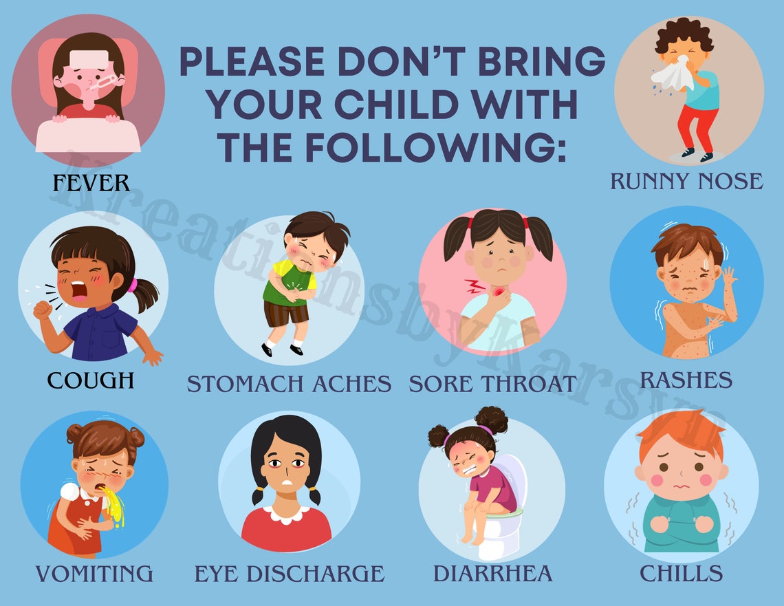 Printable | Daycare Sickness Flyer - Etsy