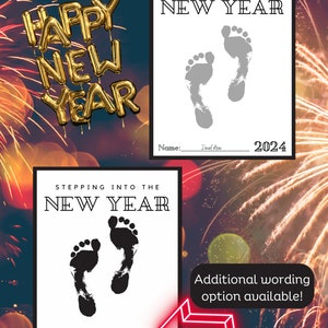 Printable | New Years Footprint Template | Kid Handprint Crafts - Etsy