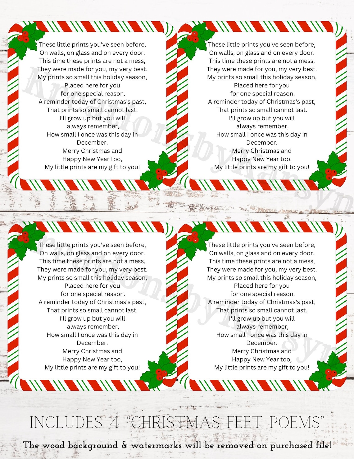 Printable | Heartfelt Christmas Feet Poem | Gift for Grandparents ...