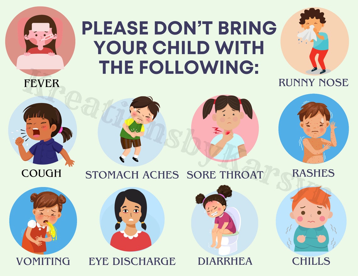 Printable | Daycare Sickness Flyer - Etsy