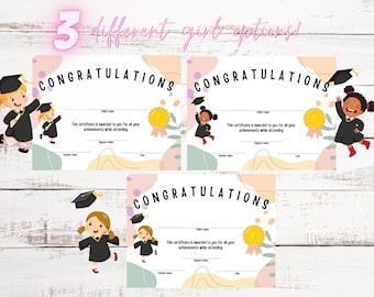 Daycare Preschool Awards Graduation Certificate Instant Download ...