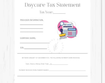 Boho Rainbow | Childcare Tax Receipt | Printable | Editable | Childcare ...