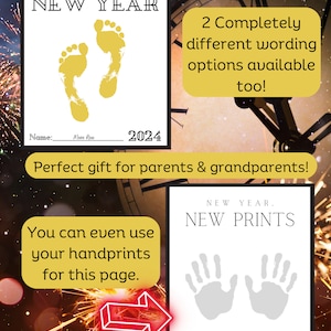 Printable | New Years Footprint Template | Kid Handprint Crafts - Etsy