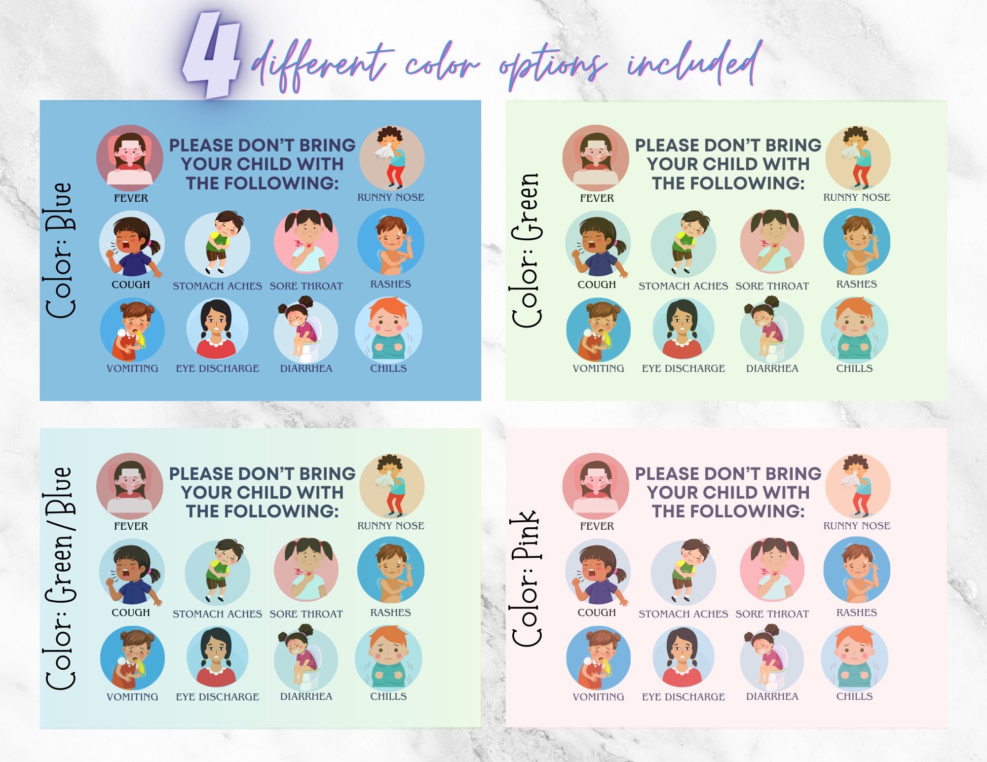 Printable | Daycare Sickness Flyer - Etsy