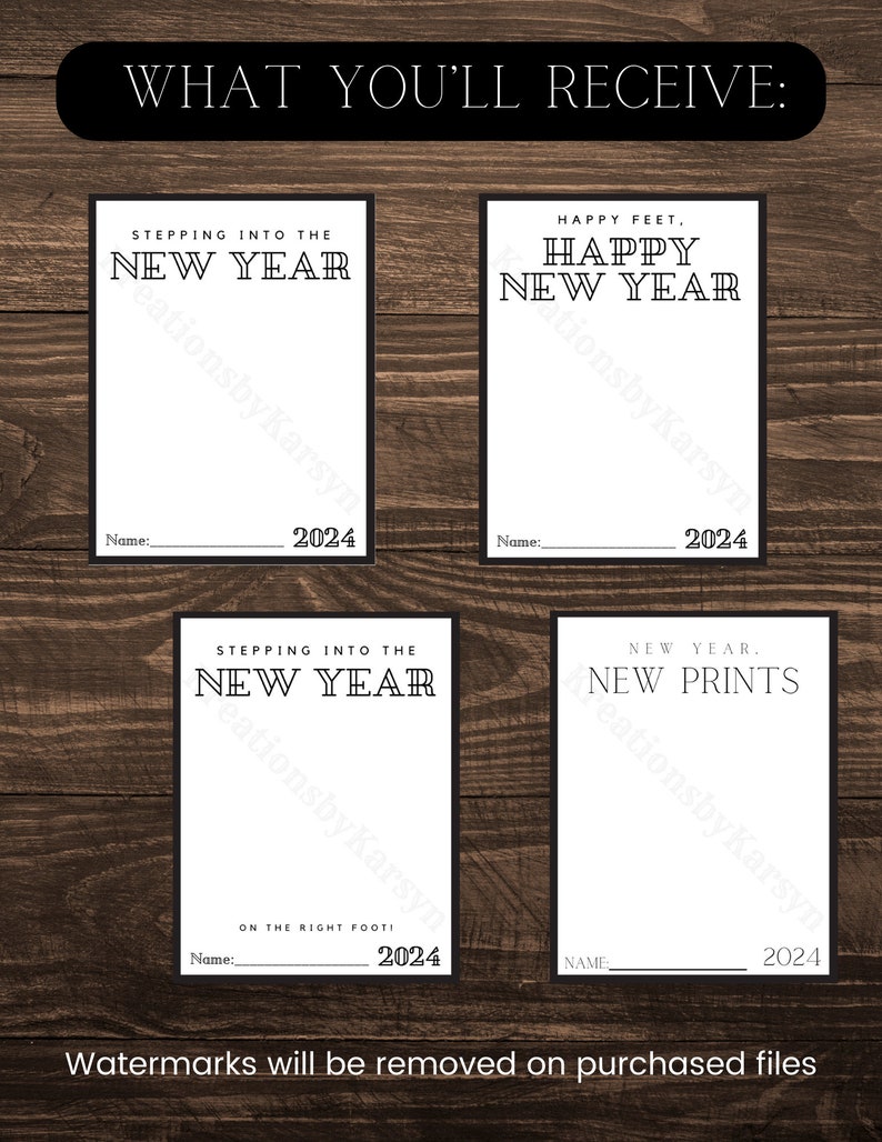 Printable | New Years Footprint Template | Kid Handprint Crafts - Etsy