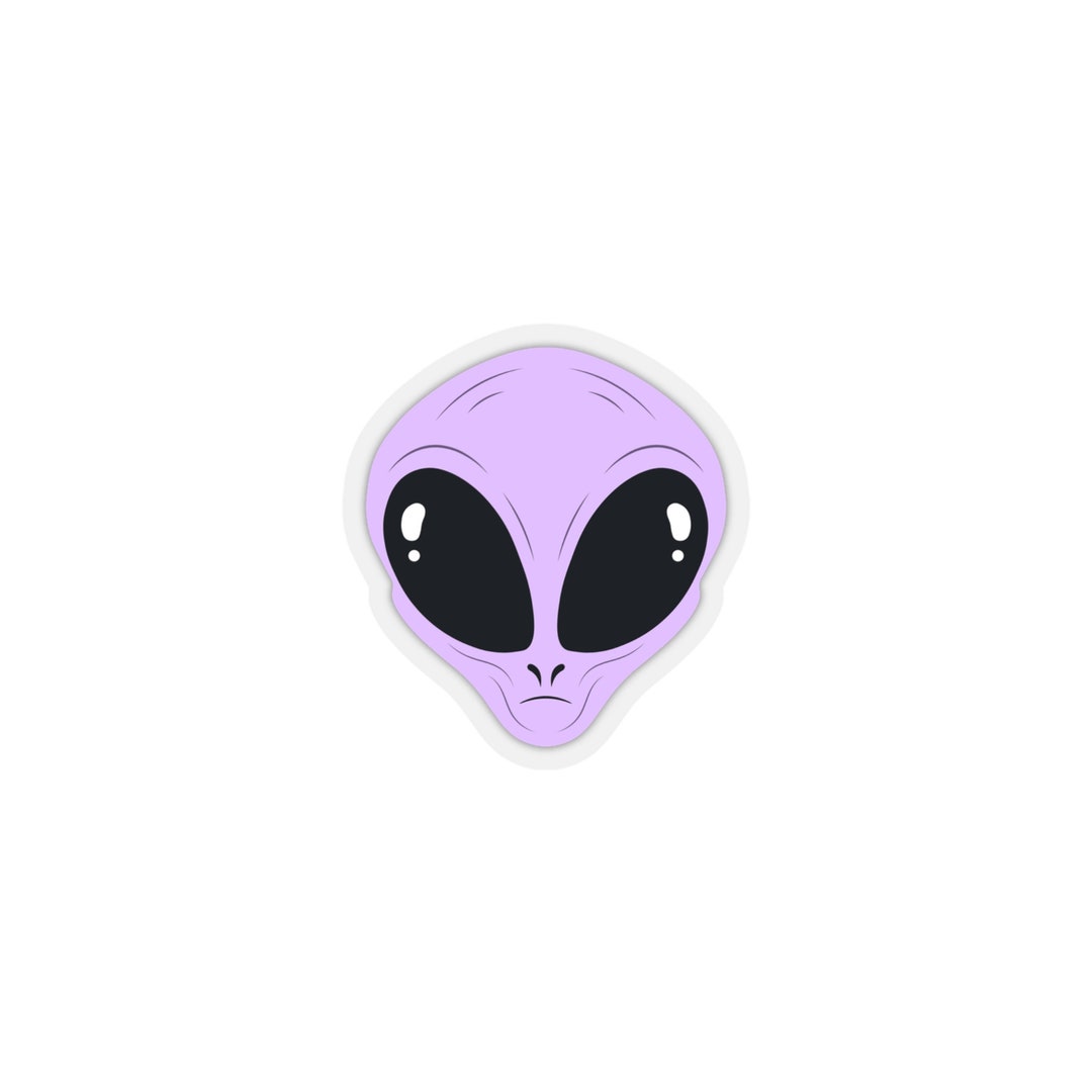 Purple Alien Head Sticker Alien Head Stickers Fun Stickers - Etsy