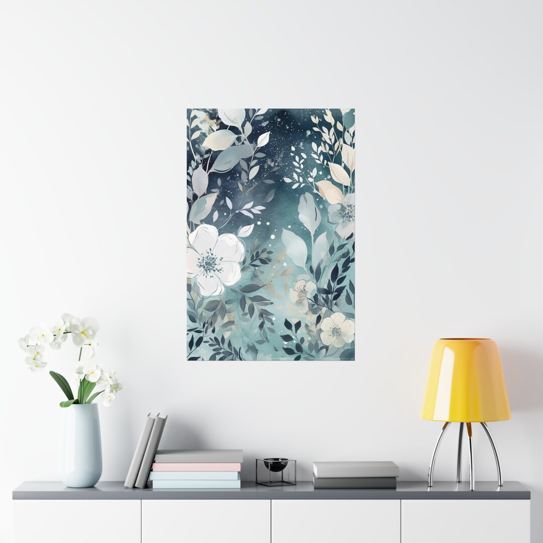 Watercolor Serene Flow V3: Calming Watercolor Floral Design I Vertical ...