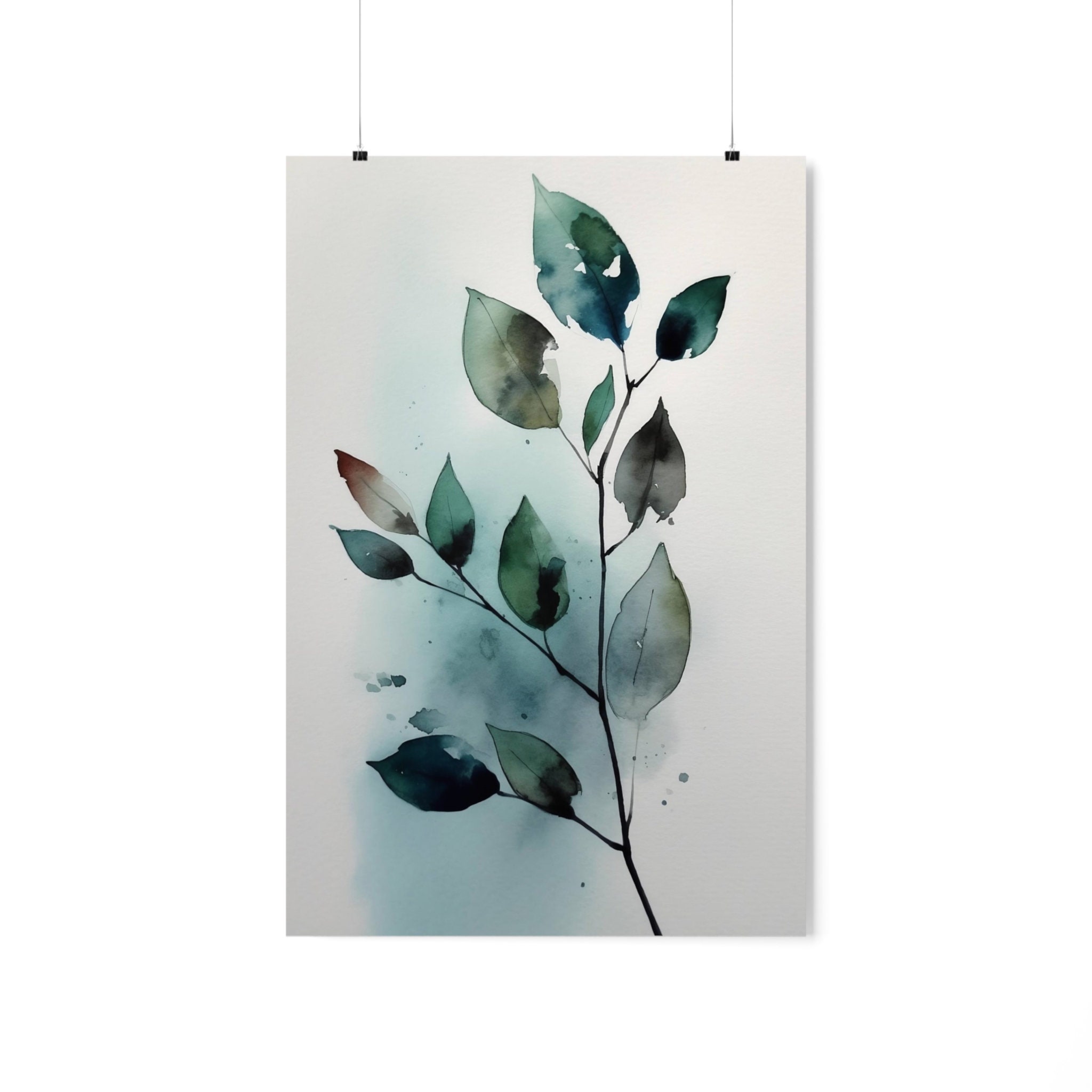 Watercolor Serene Flow: Calming Watercolor Floral Design I Vertical ...