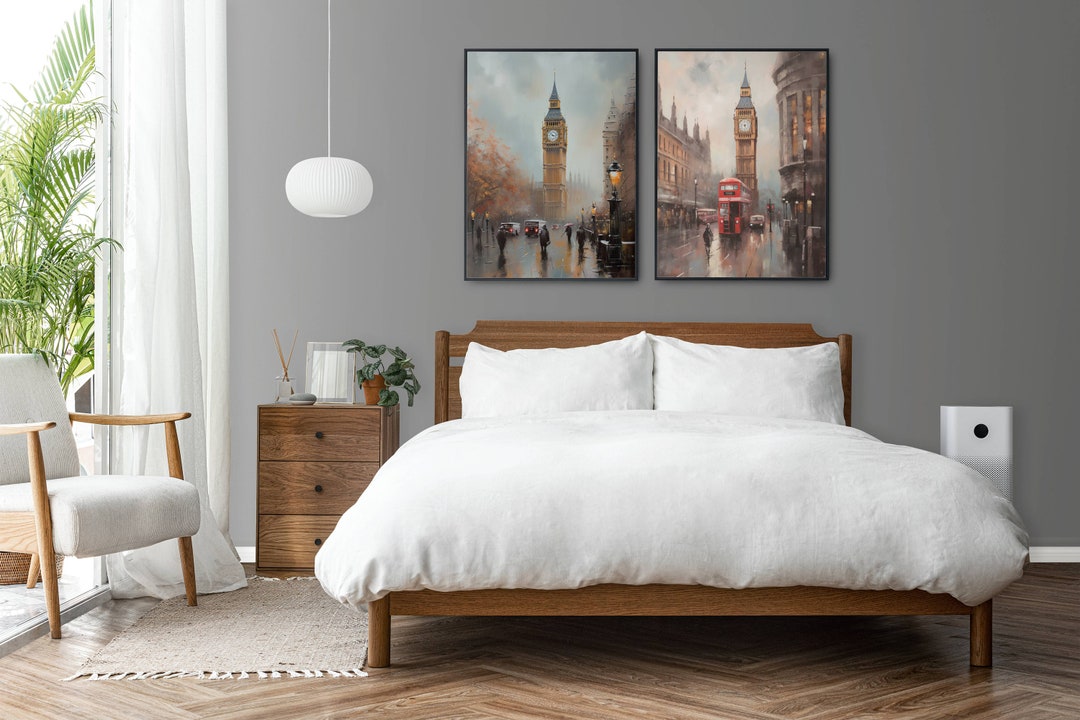 Rustic London Impressions I Rustic Oil Painting I Pack of Three - Etsy