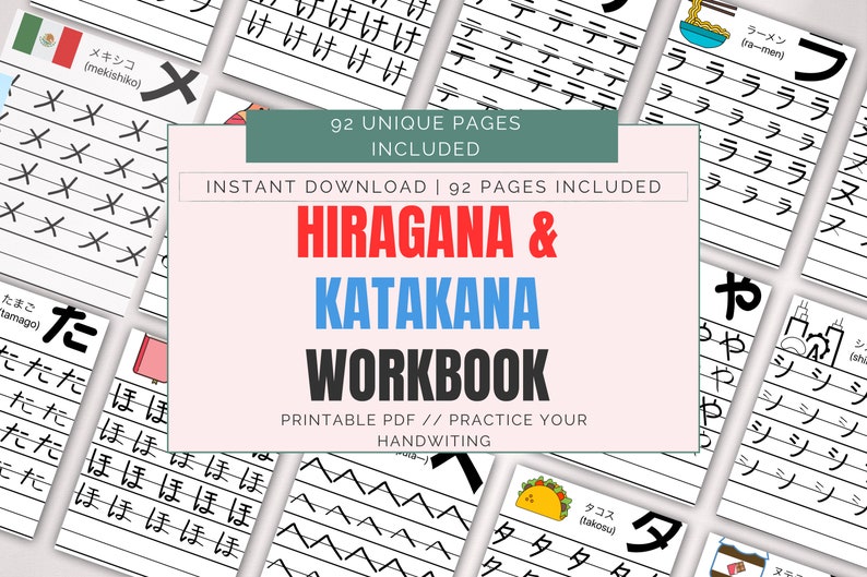 Japanese Learning Workbook, Hiragana and Katakana Workbook, Learn ...