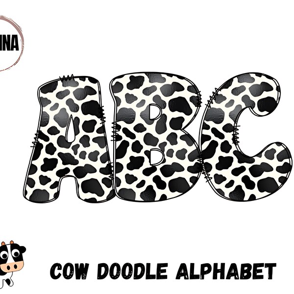 Cow Print Font - Etsy