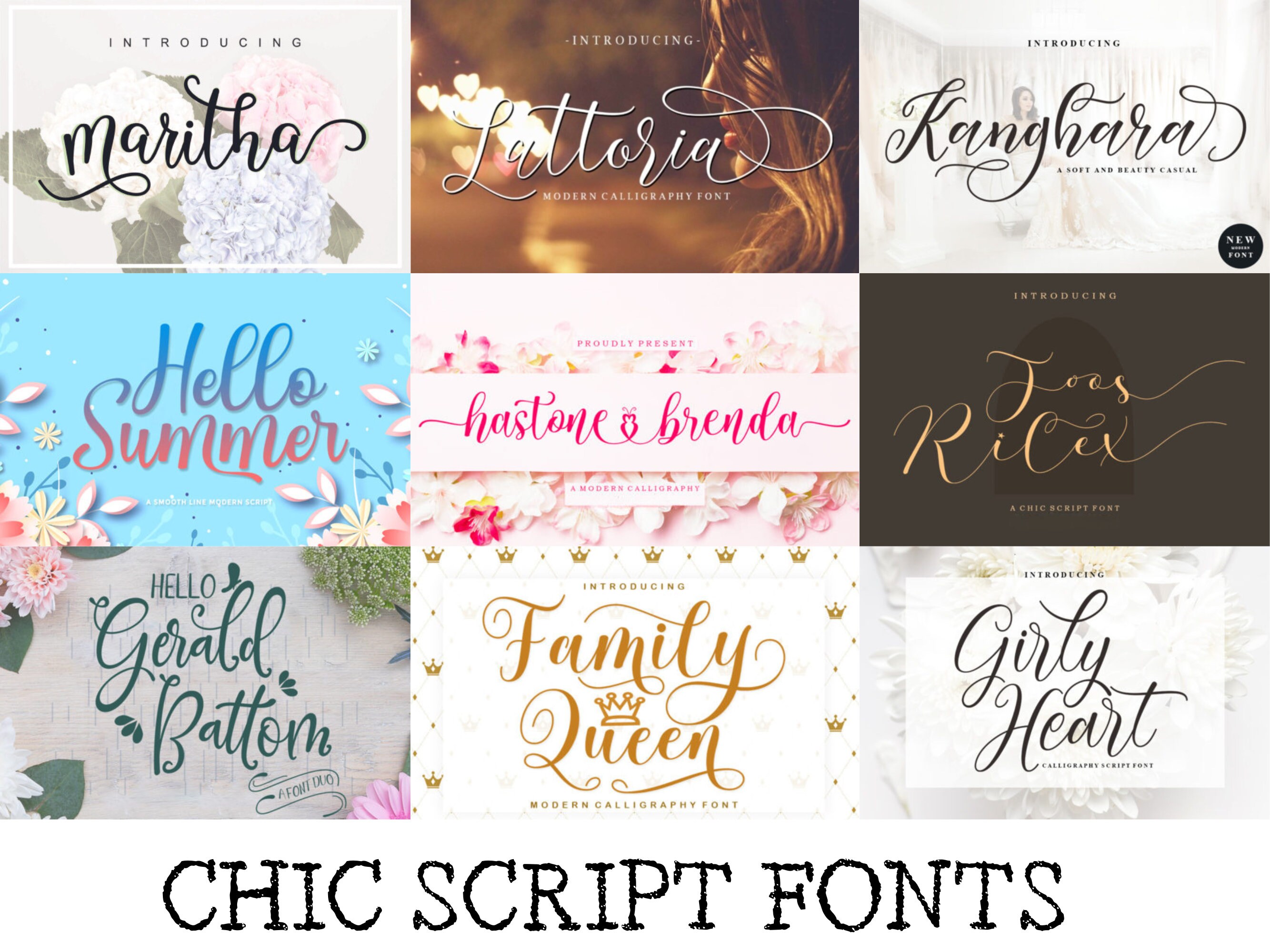 Cursive Font Setmega Font Bundlewedding Font Bundlecursive - Etsy