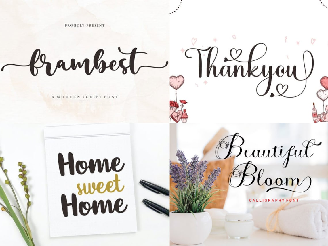 Mega Font Bundlewedding Font Bundlecursive Font - Etsy