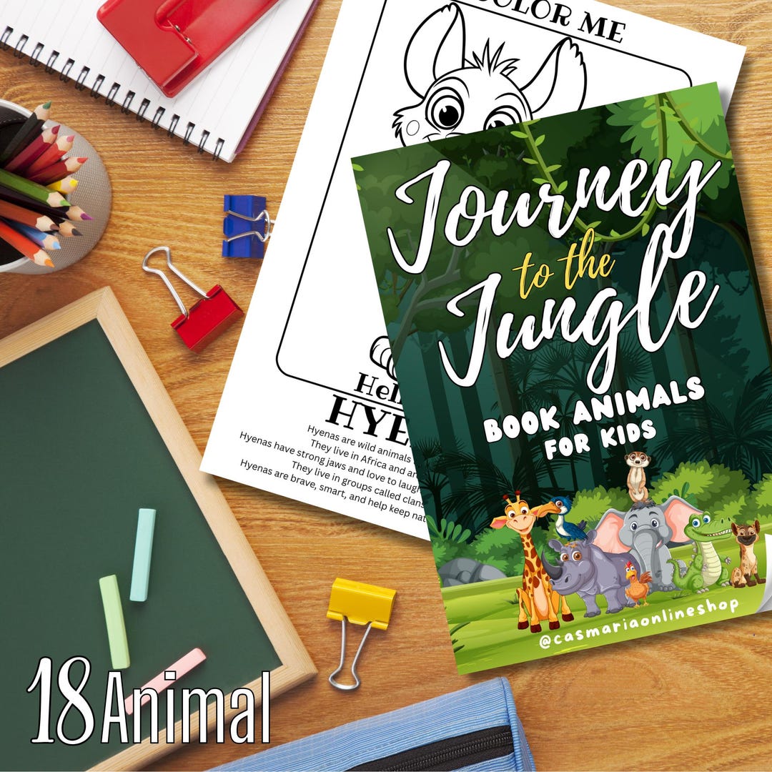 Printable Animal Coloring Book, Read and Color, Educational (digital ...