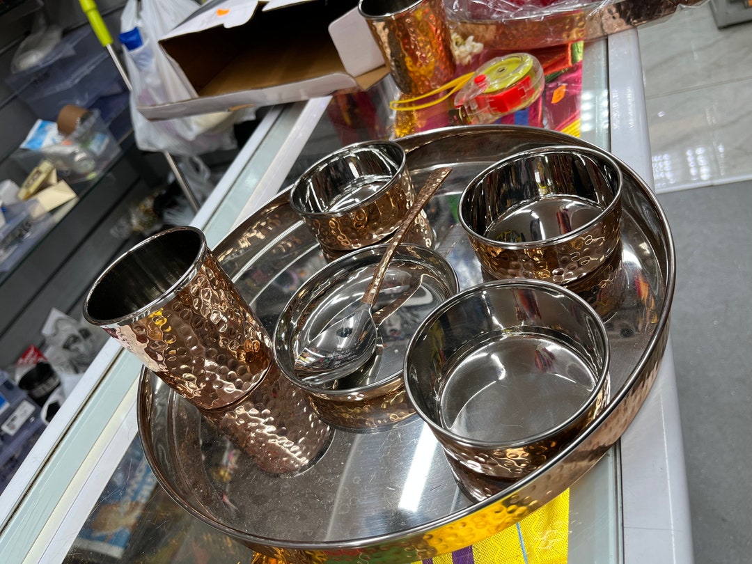 Antique Copper Thali Set Adds Royal Touch to Your Kitchen. and Perfect ...