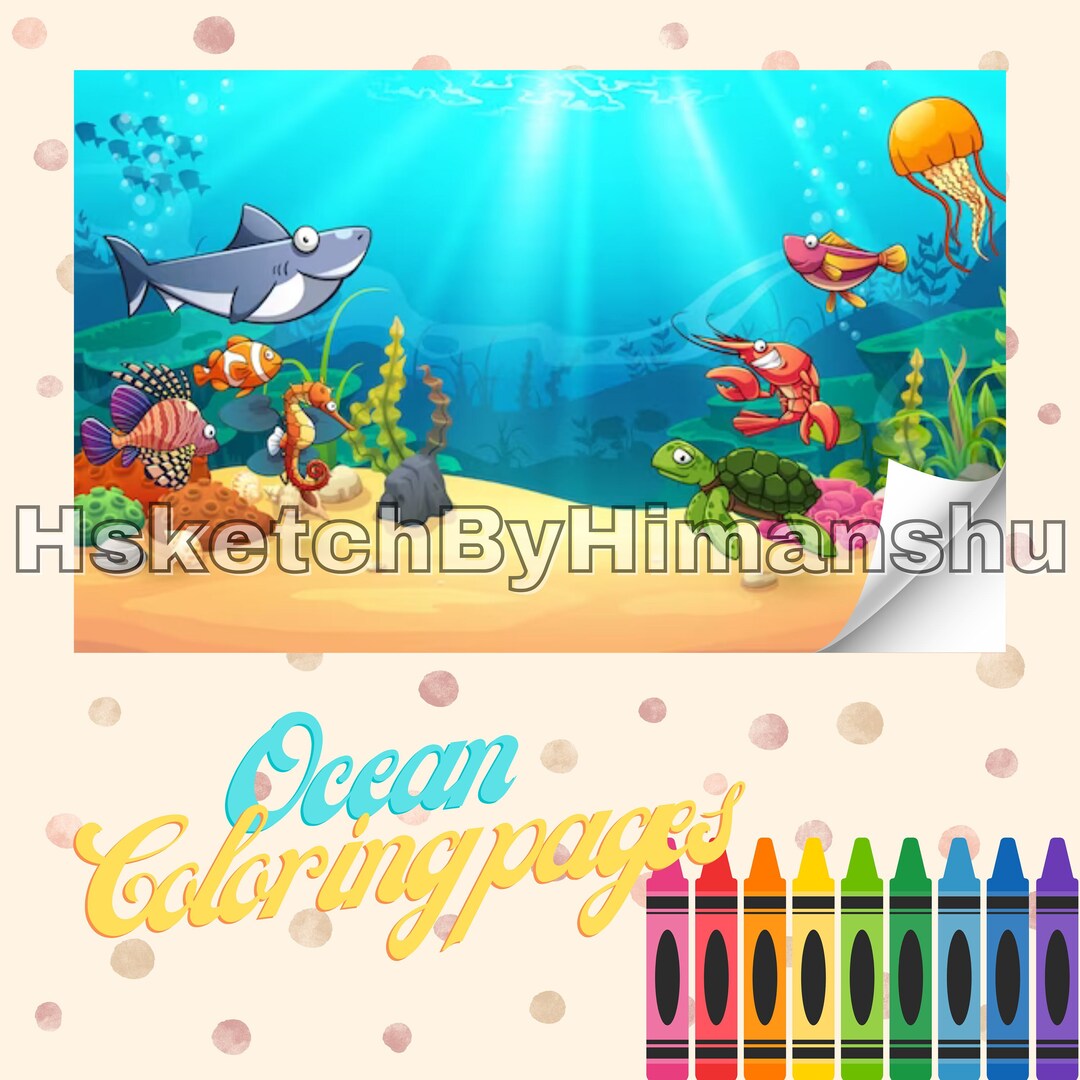 Ocean Wonders: 10 Captivating Coloring Pages for Aquatic - Etsy