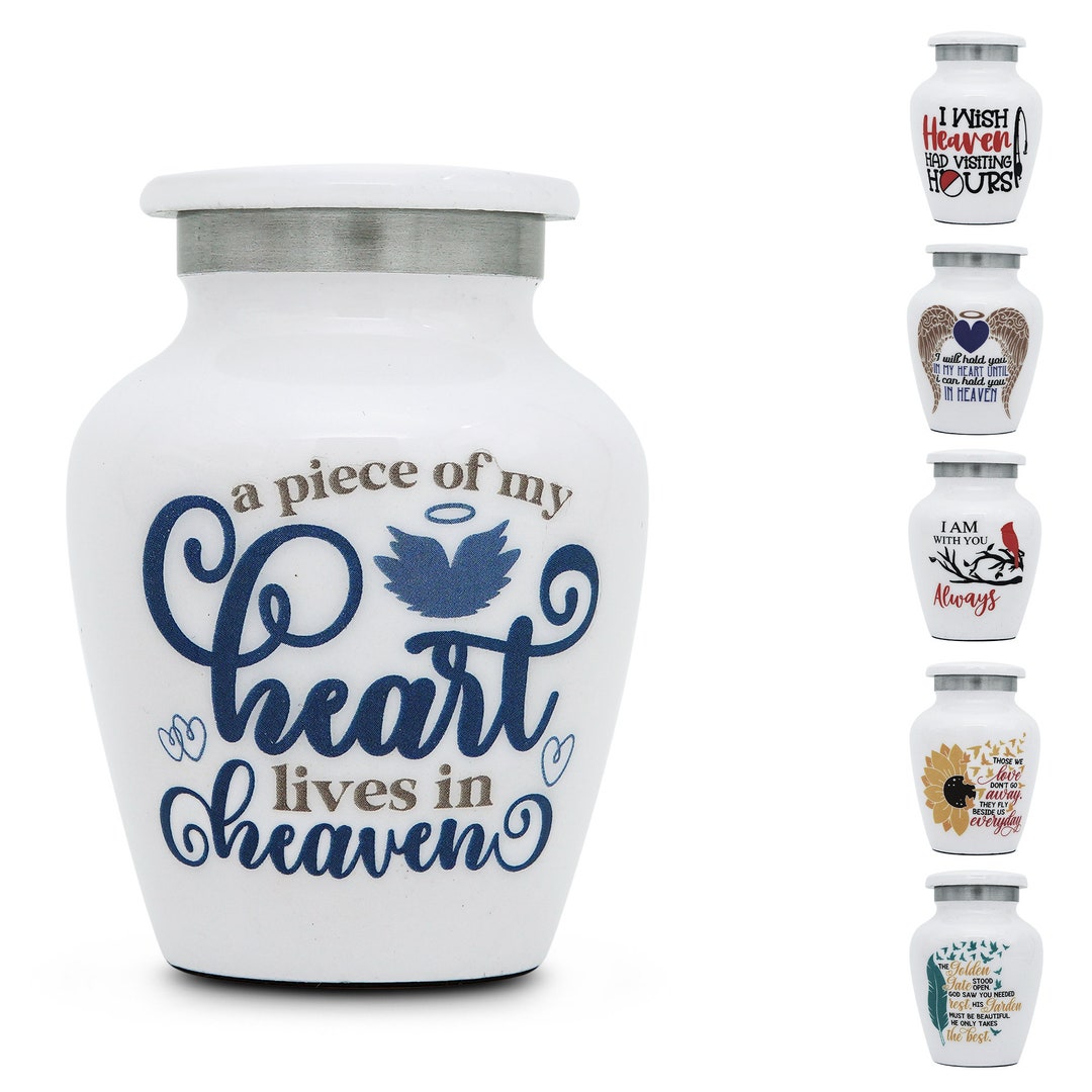White Mini Urns for Human Ashes Small Urns for Ashes Keepsake Urns for ...