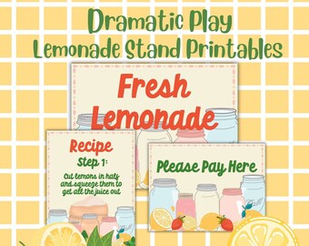 Lemonade Stand Pretend Kit, Pretend Lemonade Stand, Dramatic Play ...