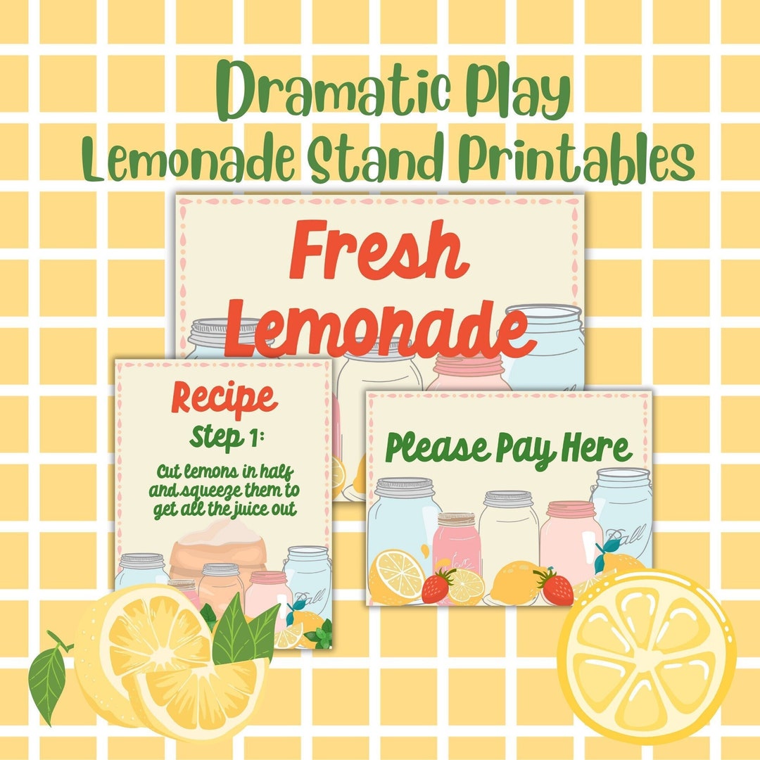 Dramatic Play Lemonade Stand Printables - Etsy