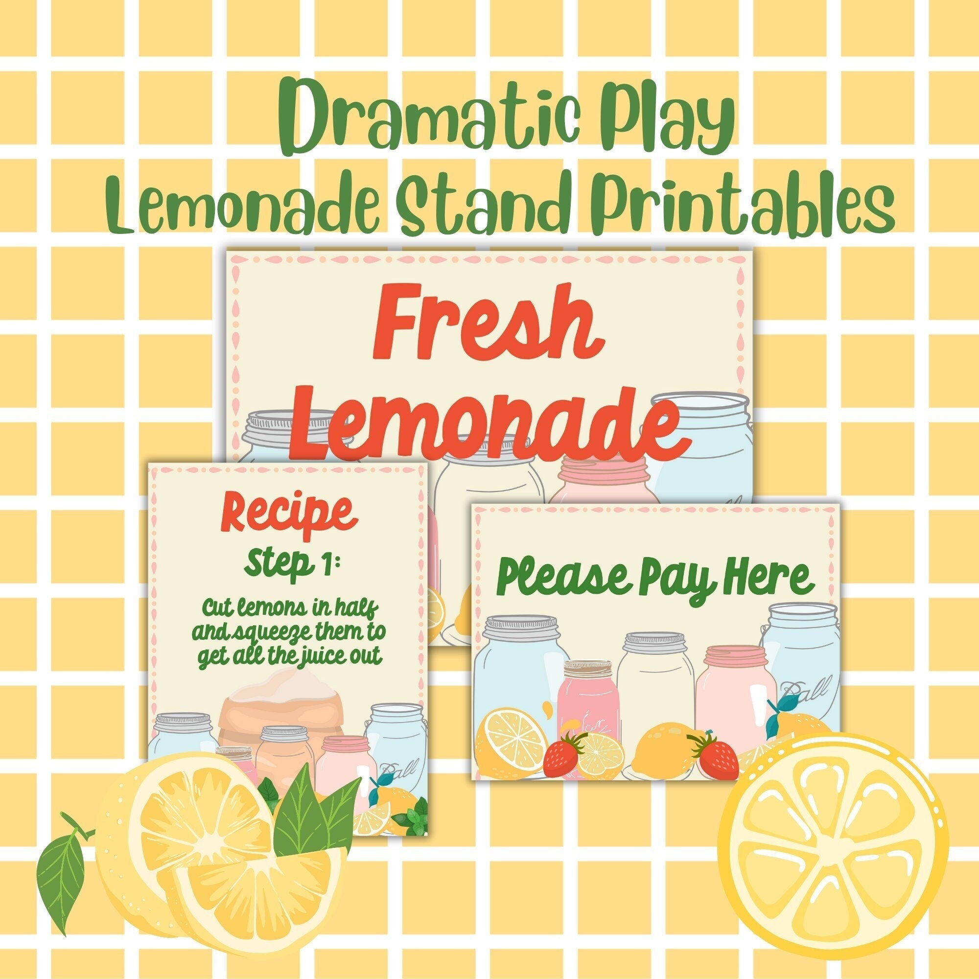 Dramatic Play Lemonade Stand Printables - Etsy