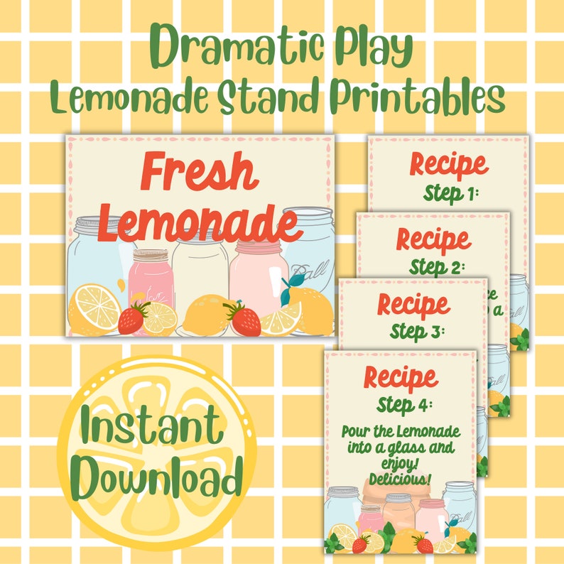 Dramatic Play Lemonade Stand Printables - Etsy