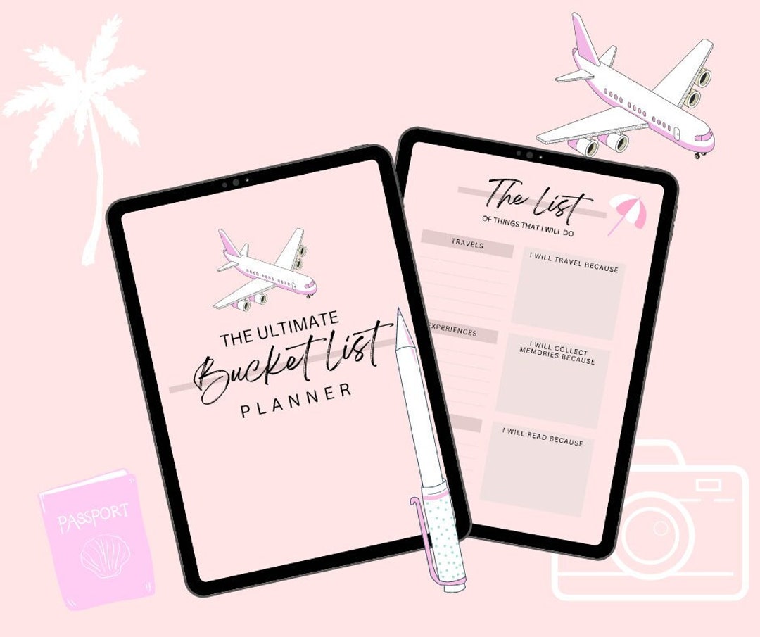 Travel Planner Digital Travel Planner Bucket List Planner Etsy