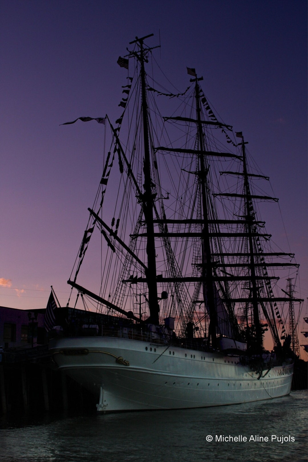 Tall Ship Art Print – Purple Sunset Nautical Decor - Etsy