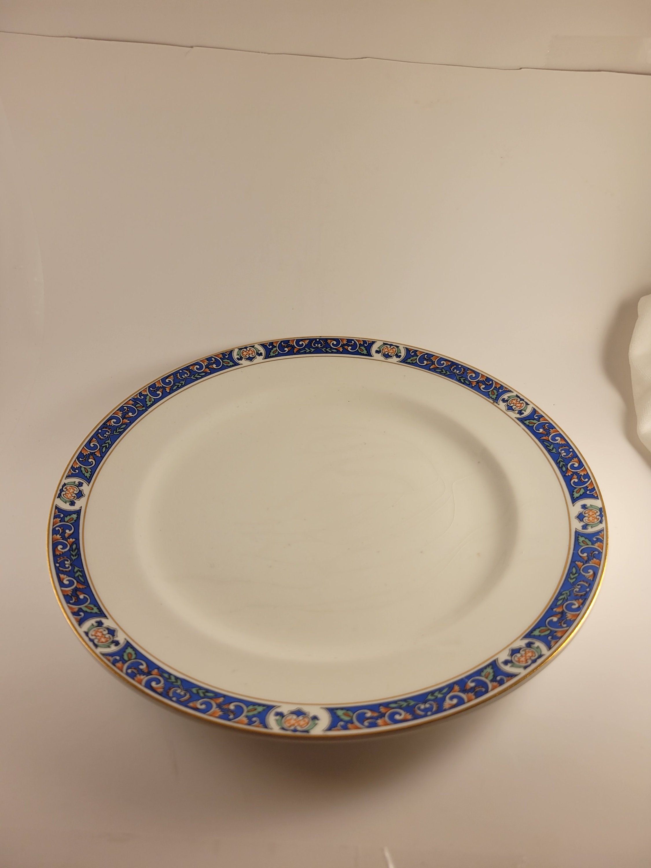 Antique Blue and Gold Floral Plate Set by John Haddock & Sons (1896 ...