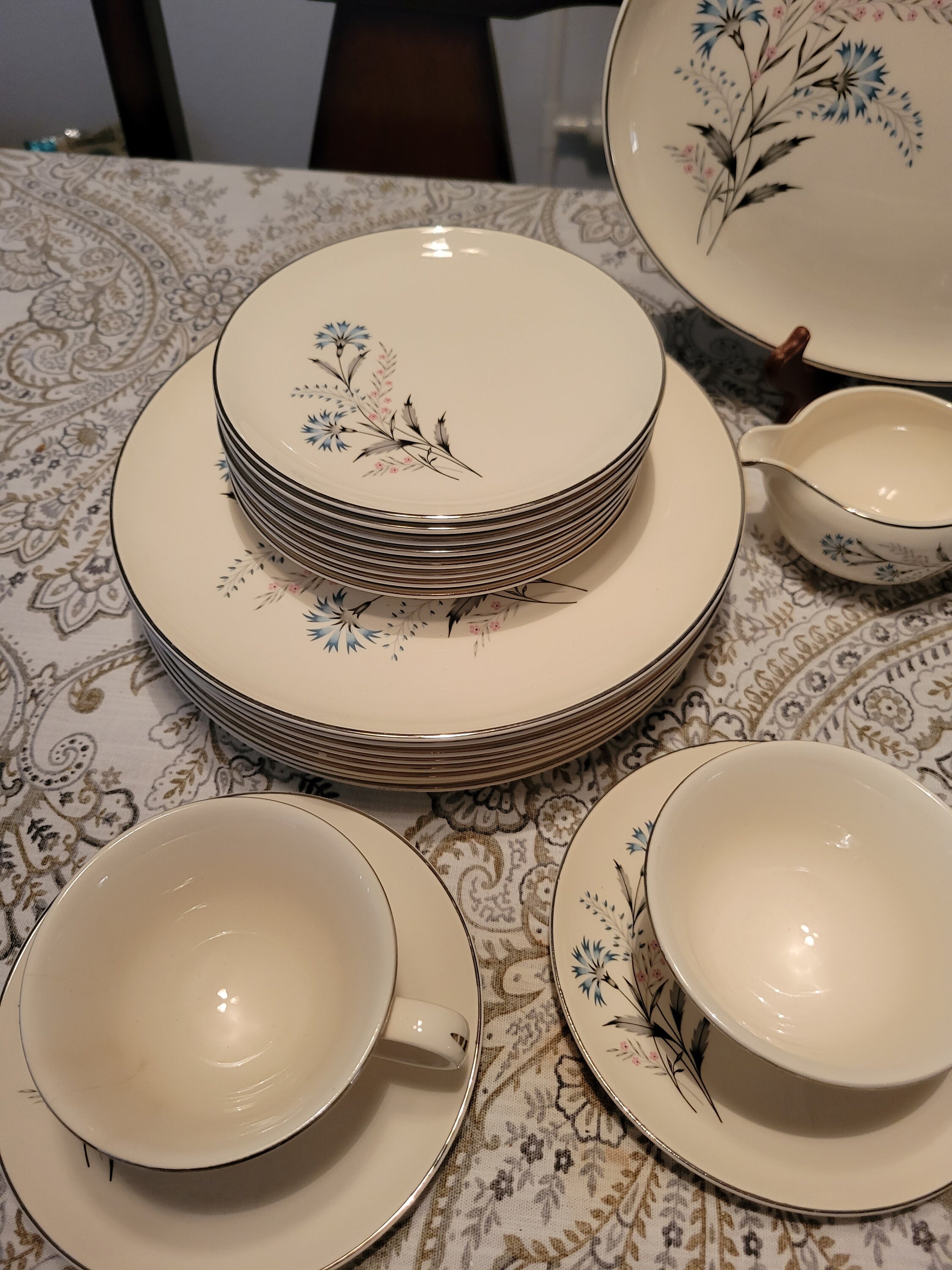 Taylor Smith Style Versatile Blue and Pink Flower Dinner Set 51pcs - Etsy