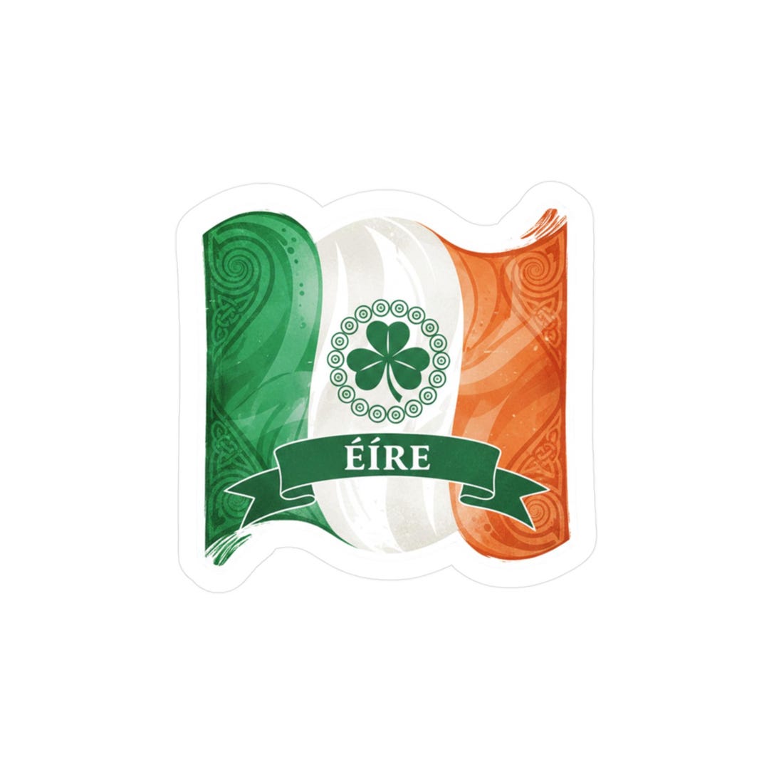 Eire Irish Flag Shamrock Decal Kiss-cut Vinyl - Etsy