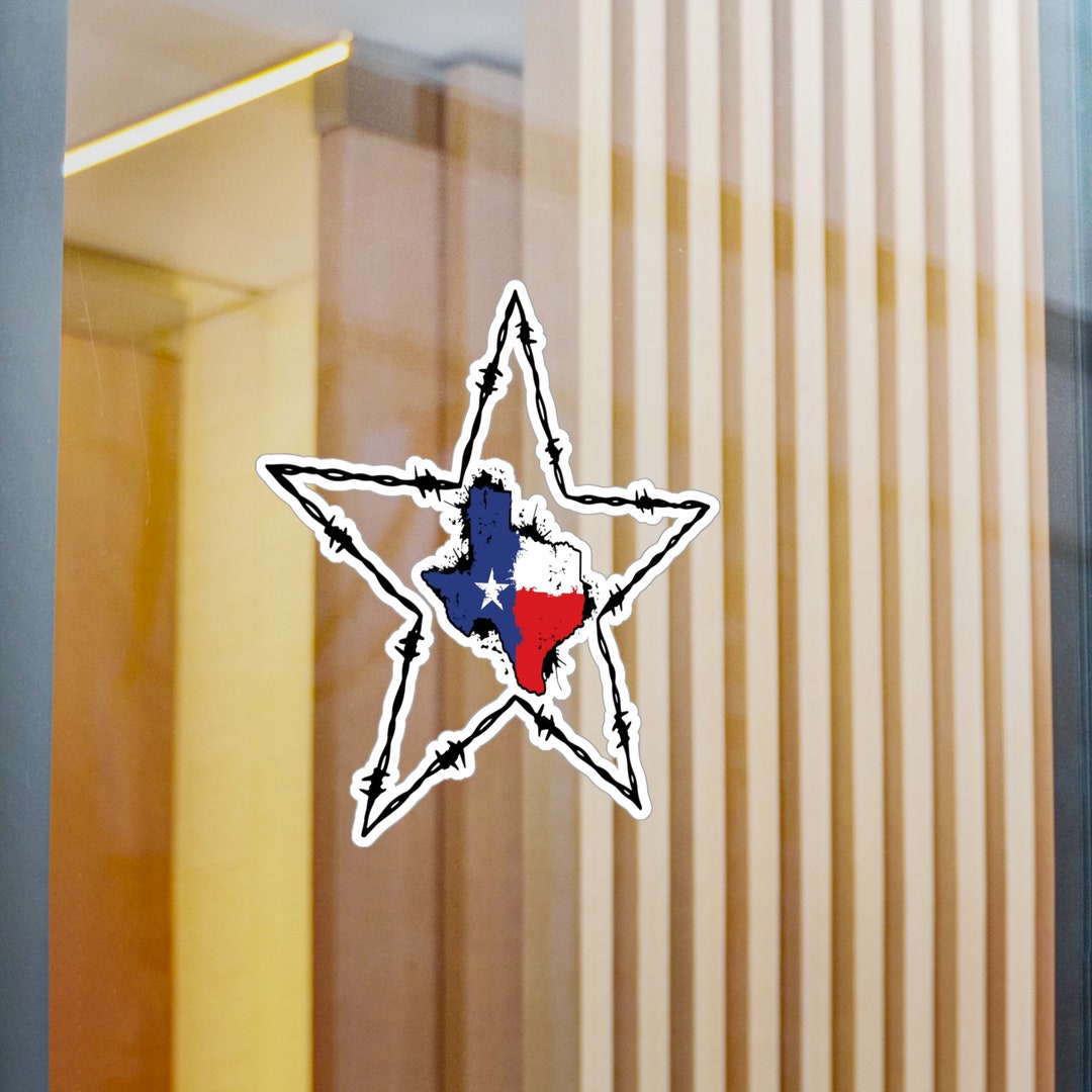 Barbed Wire Star Texas Flag - Etsy