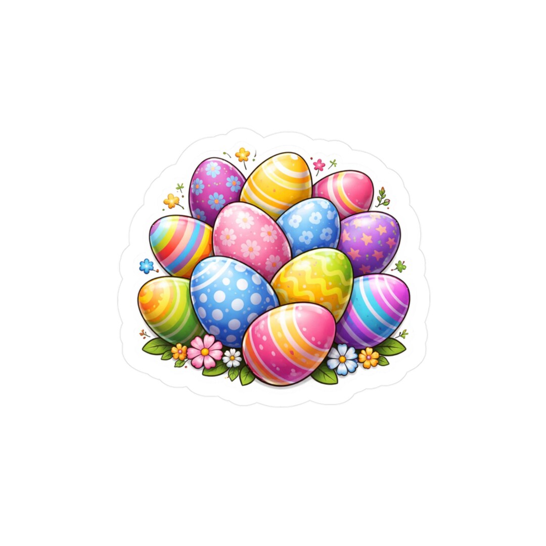 Colorful Easter Eggs Sticker | Vinyl Decal - Etsy